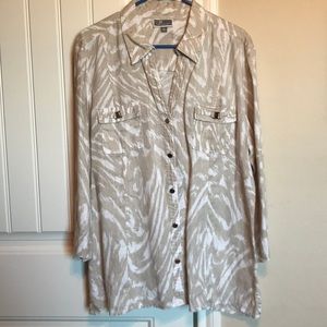 jm collection Tops | Petite Linen Button Front Shirt | Poshmark